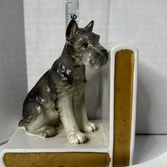 Art | Schnauzer Vtg Dog Figurine Porcelain By Goebel Bookend Gray And ...